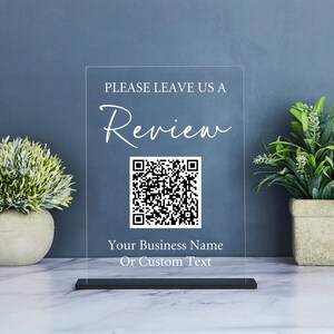 Personalized Leave Us a Review QR Code Sign, Google Review Sign, Small ...