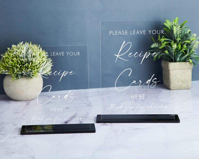 Recipe Card Sign, Please Leave Your Recipe Cards Here Sign, Minimalist ...