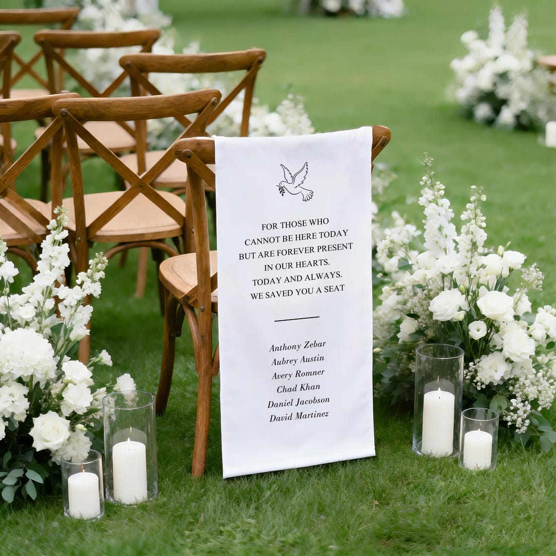 Personalized Wedding Memorial Chair Fabric Sign, in Loving Memory - Etsy