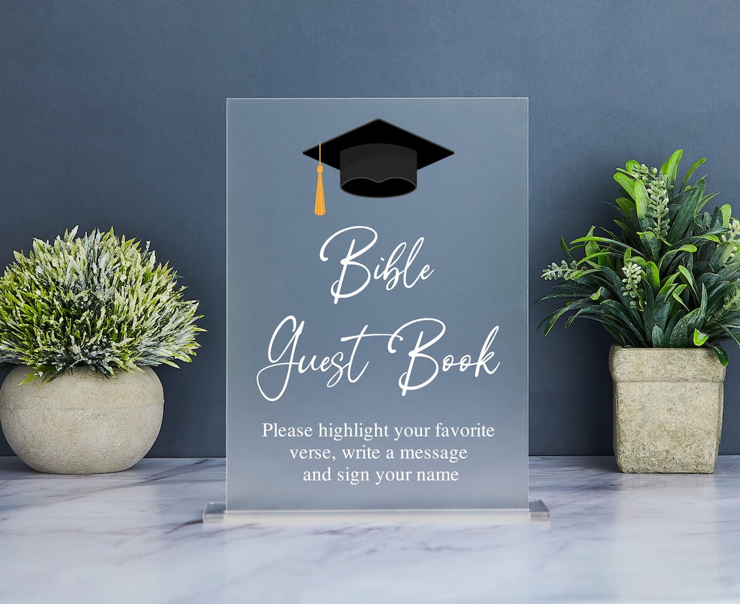 Graduation Bible Guest Book Sign, Graduation Decorations, Graduation ...
