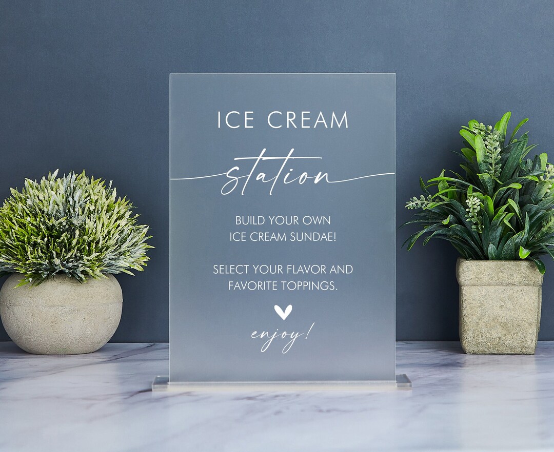 Wedding Ice Cream Bar Sign, Ice Cream Station Sign, Ice Cream Sundae ...
