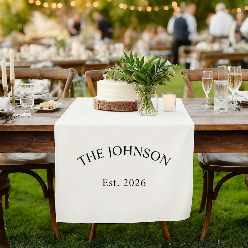 Custom Wedding Table Runner, Personalized Last Name Sign, Personalized ...