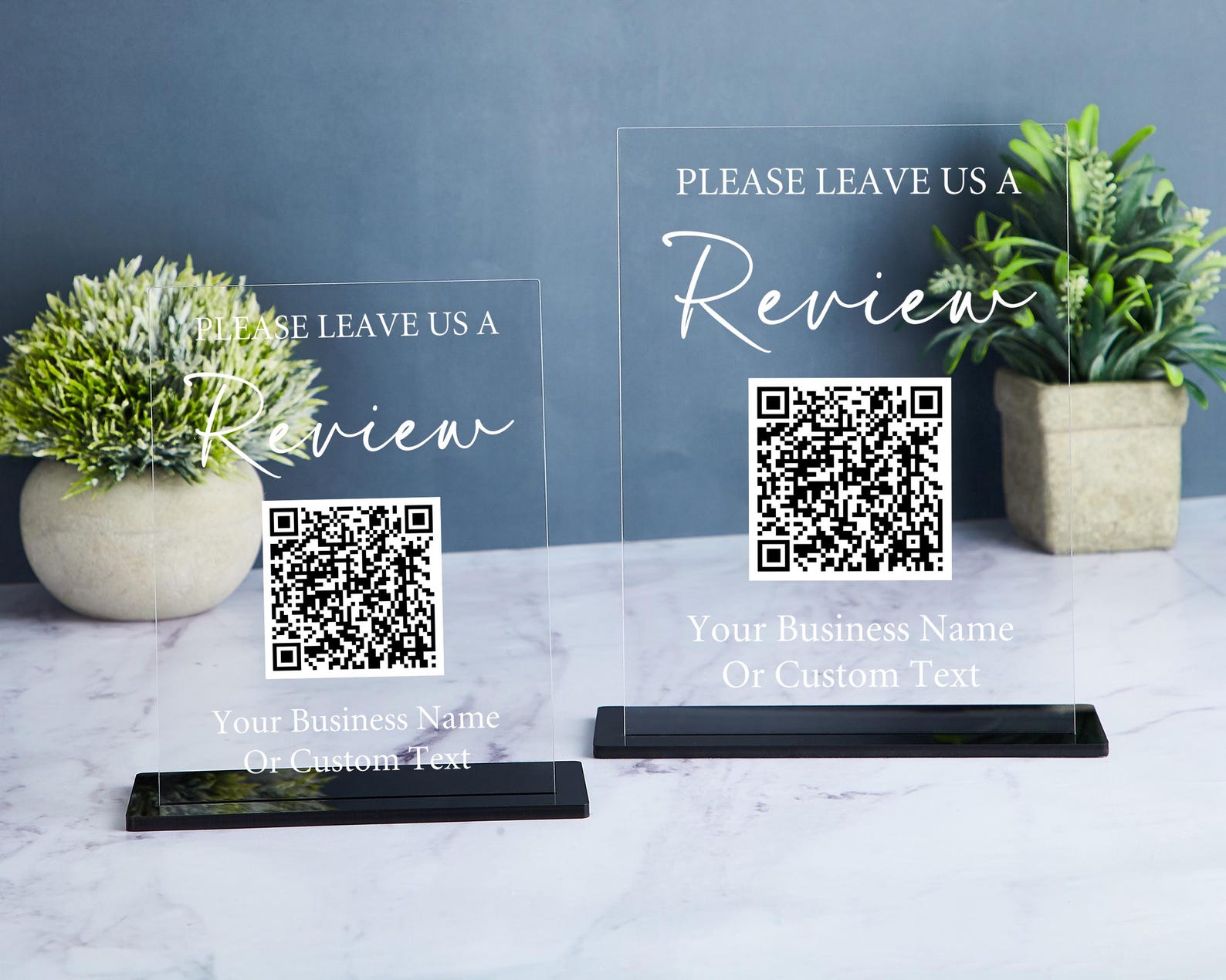 Personalized Leave Us a Review QR Code Sign, Google Review Sign, Small ...