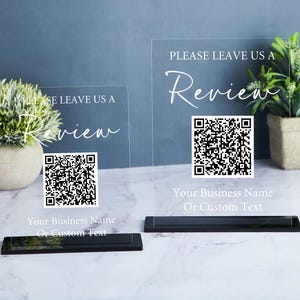 Personalized Leave Us a Review QR Code Sign, Google Review Sign, Small ...
