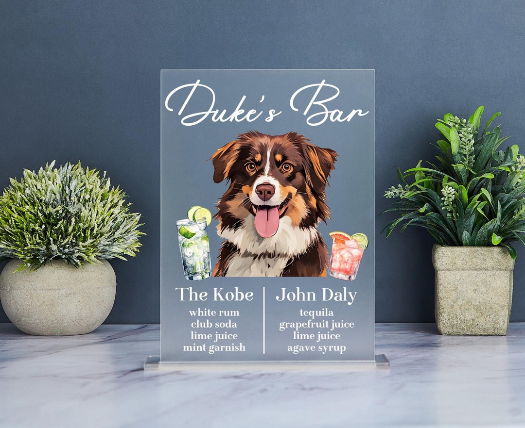 Dog Signature Drink Sign, Pet Signature Cocktails Sign, Dog Bar Sign ...