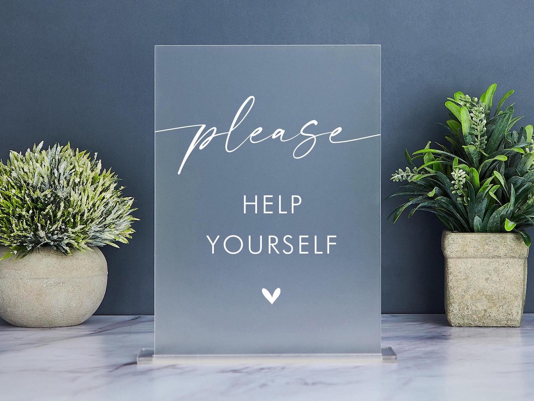 Please Help Yourself, Acrylic Wedding Reception Signs, Wedding Bathroom ...