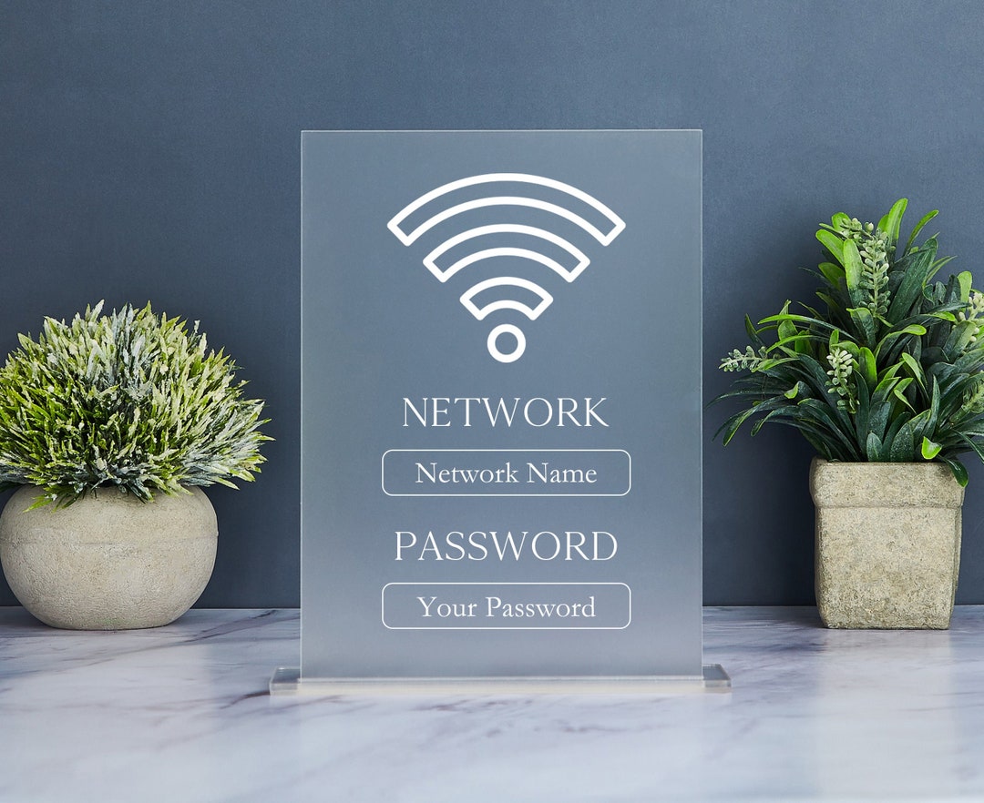 Wifi Password Sign, Personalized Wi-fi Network Sign for Guests, Custom ...