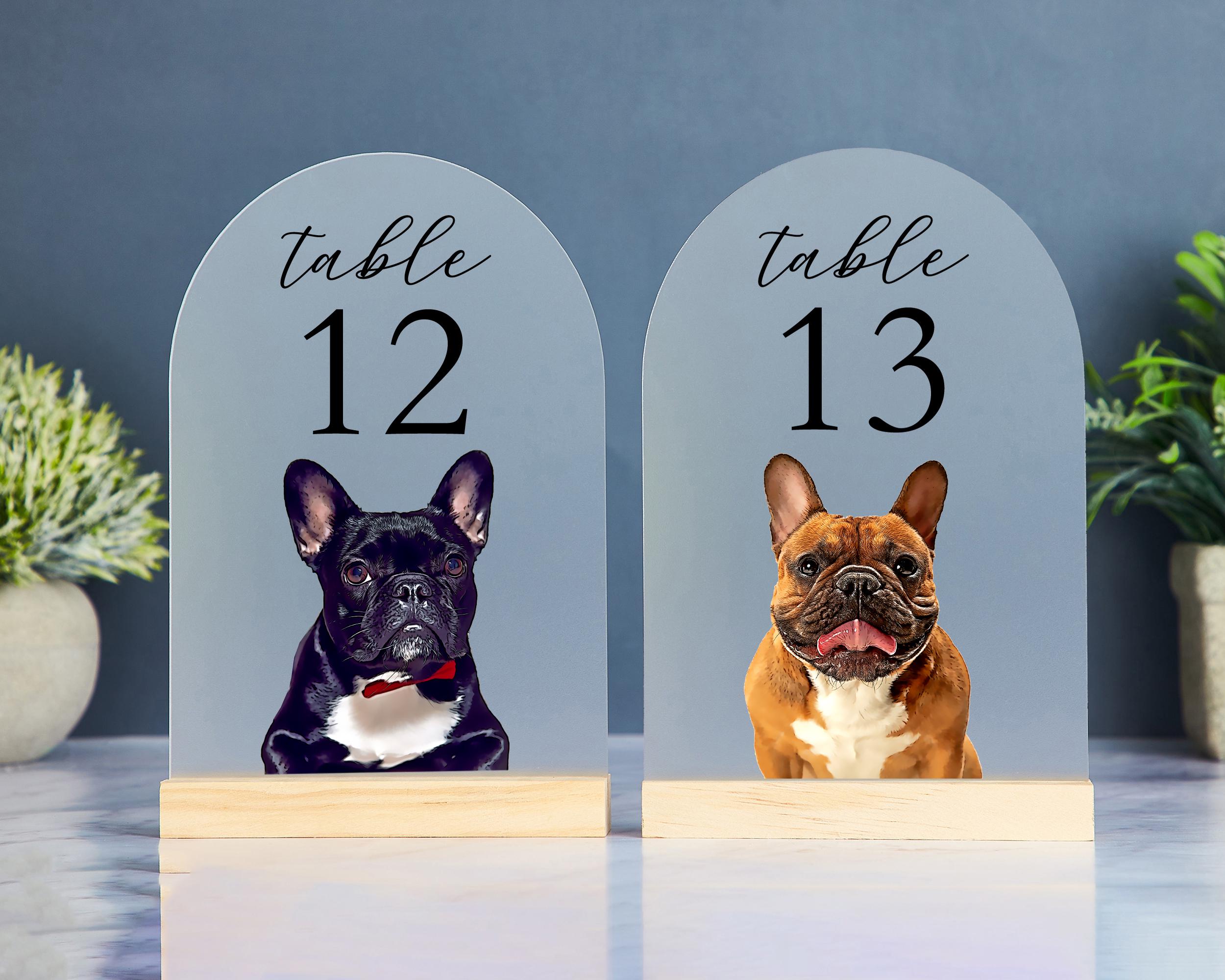 Dog Wedding Table Numbers, Custom Pet Table Numbers, Dog Wedding ...