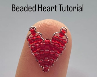 Beading Pattern, Tutorial for Beaded Earring Tinka by Tiszi, Pattern for a Heart Shaped Earring ...