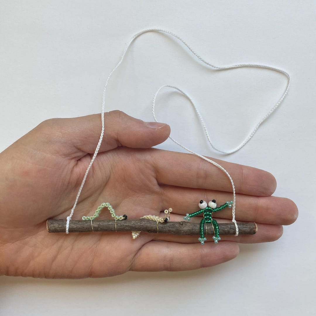 Frog, Worm, and Slug Friends on a Swing - Etsy