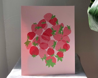 RISO SPRINGTIME LOVERS 8x10 Inch Original Print Handdrawn Illustration ...