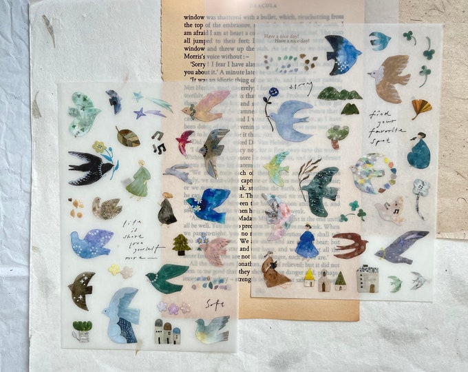 Pion Print-on Stickers Bird Island 2 Designs/packet - Etsy