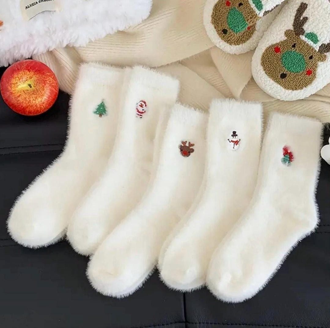 Women's Cozy Christmas Socks Warm Fluffy Winter Essentials - Etsy