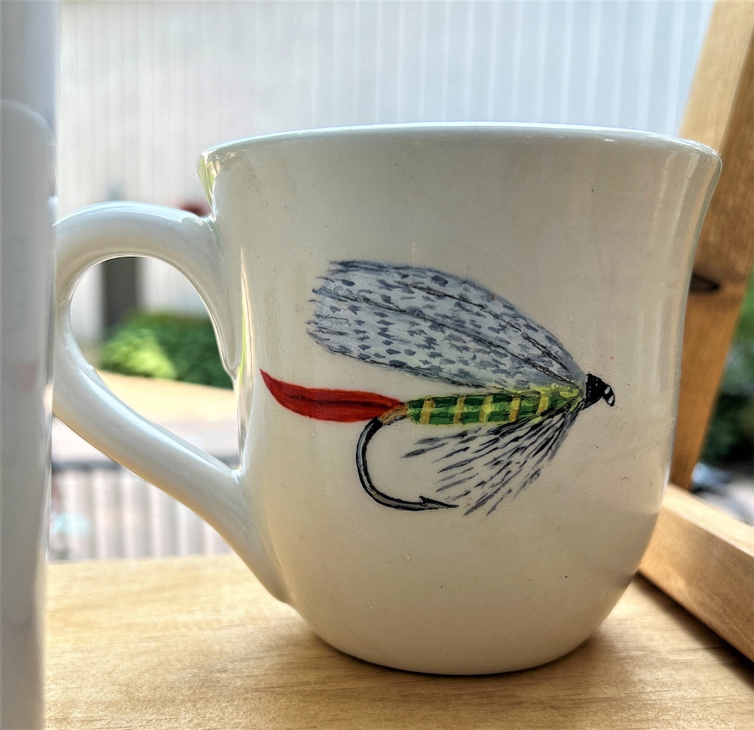 Grizzly King Fly Mug | Hand Painted - Etsy