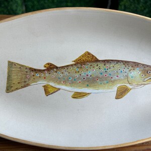Brown Trout Plate | Hand Painted - Etsy