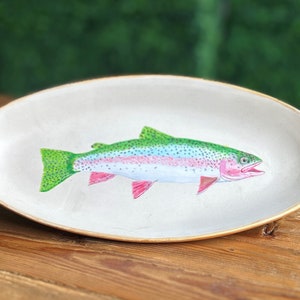 Rainbow Trout Plate | Hand Painted - Etsy