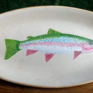 Rainbow Trout Plate | Hand Painted - Etsy