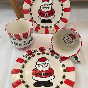 Milk and Cookies for Santa Ceramic Set | Hand-painted Plate & Mug ...
