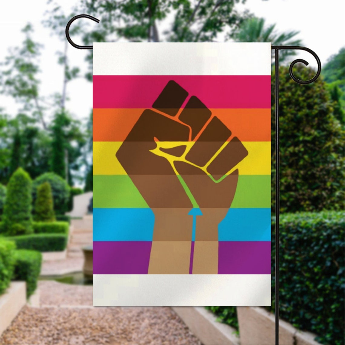 LGBTQ+BLM Garden Flag - Etsy