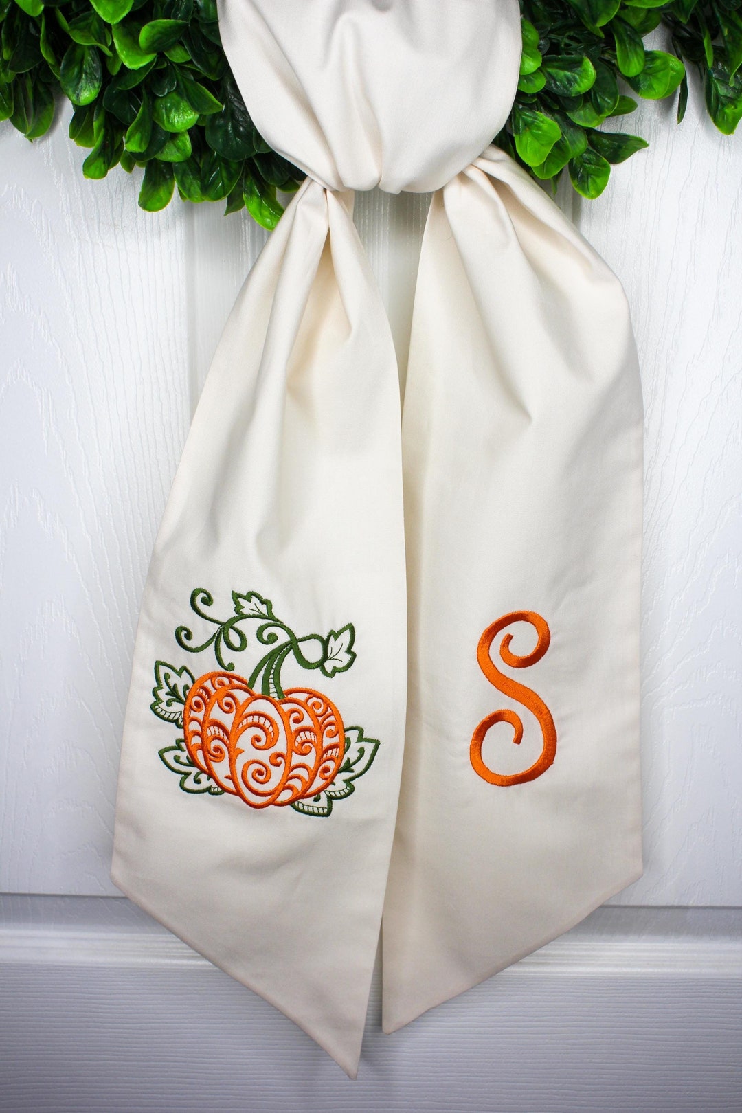 Fall Wreath Sash*monogrammed Wreath Sash*front Door Wreath Sash ...