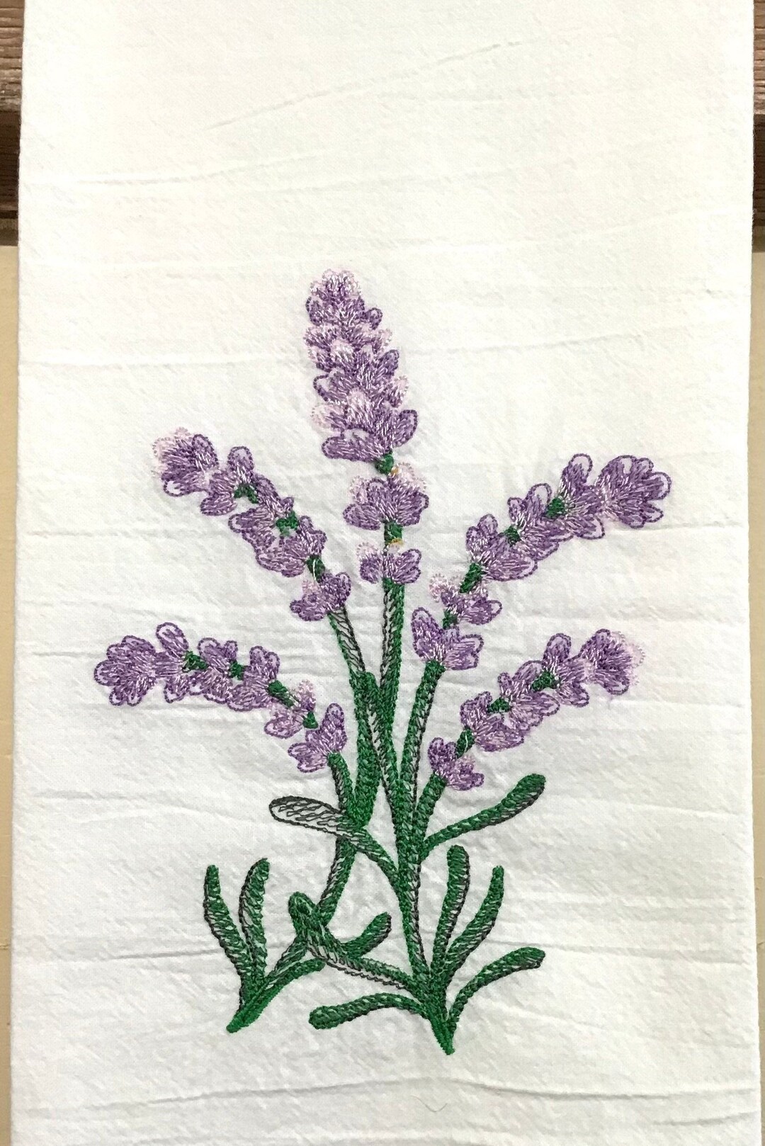 Embroidered Lavender Flour Sack Towel: Spring Kitchen Decor - Etsy