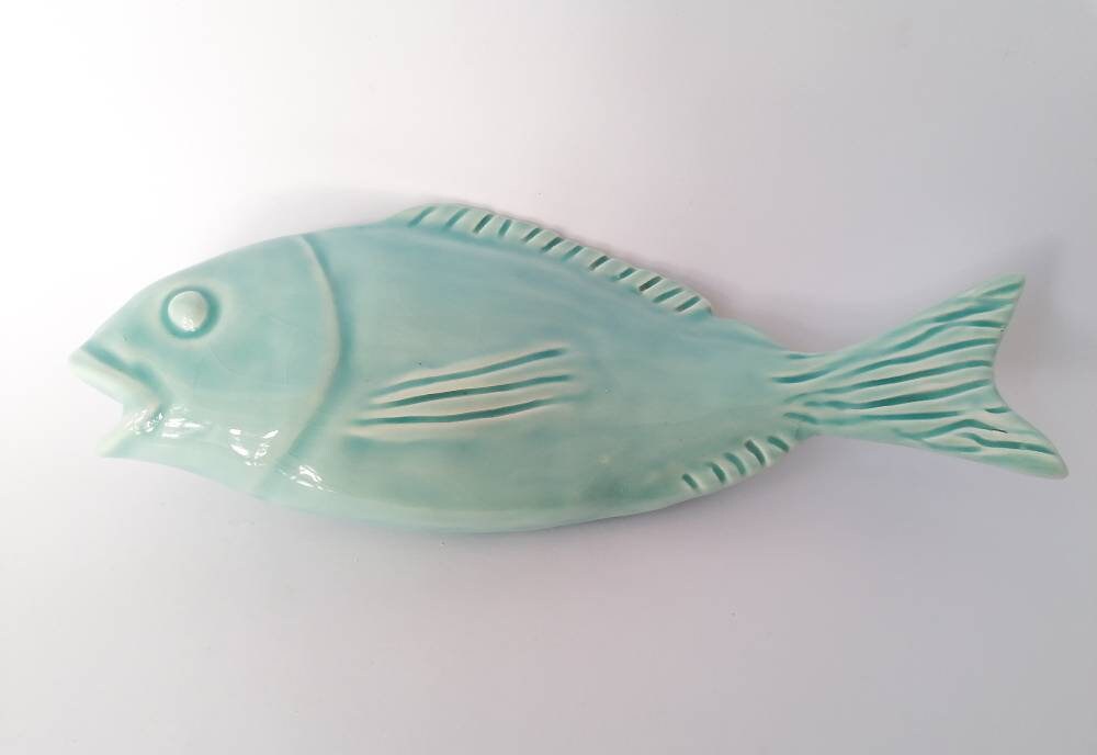 Set of 2 Ceramic Bream Fish Hand Painted Ceramic Glazed Clay | Etsy