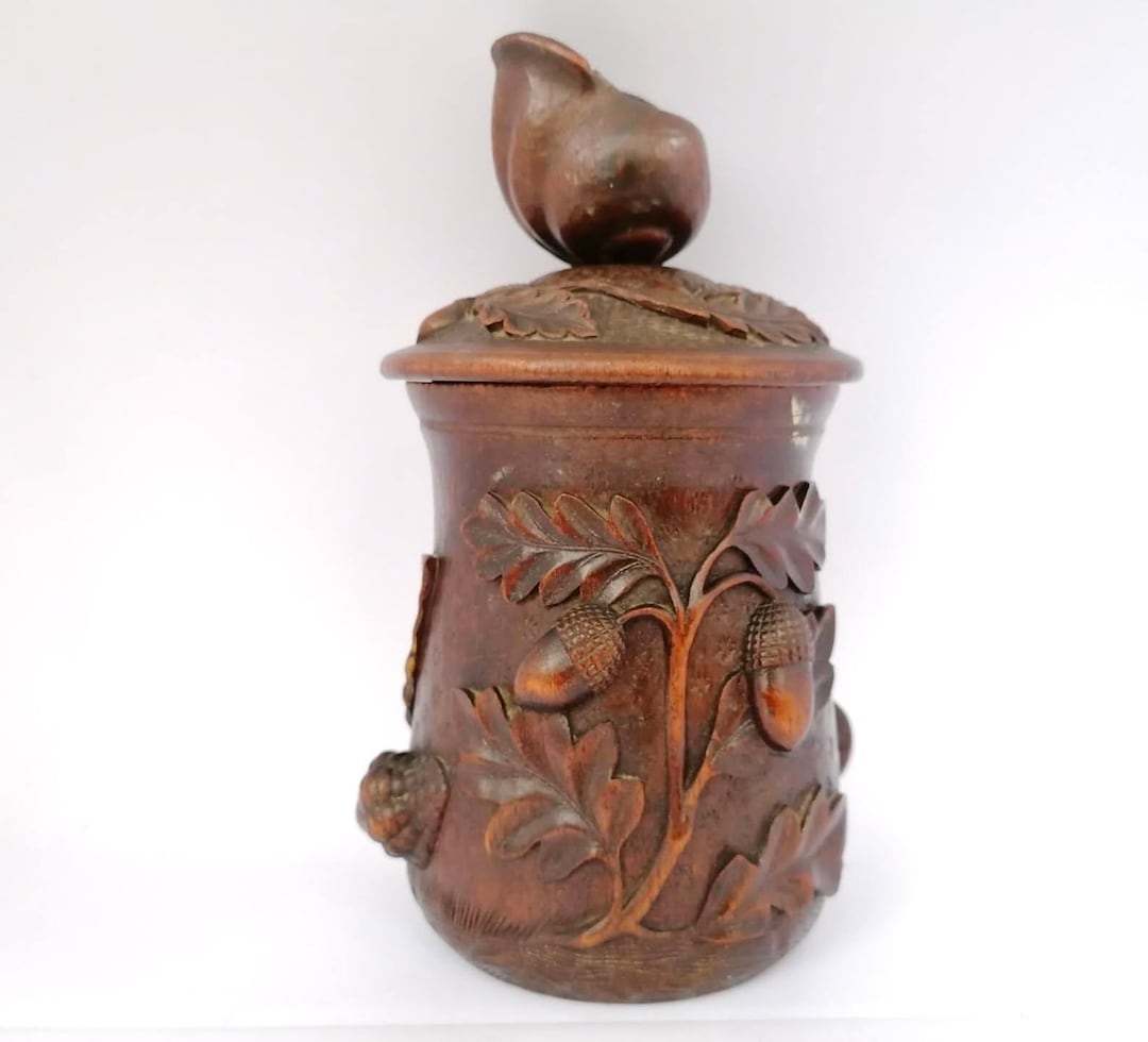 Vintage Handmade Wooden Pot, Big Wooden Pot, Hand-carved Wood, Nature ...