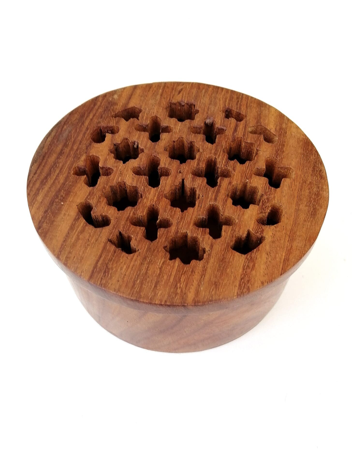 Vintage Round Wood Box With Lid Hand Carved Wood Box - Etsy