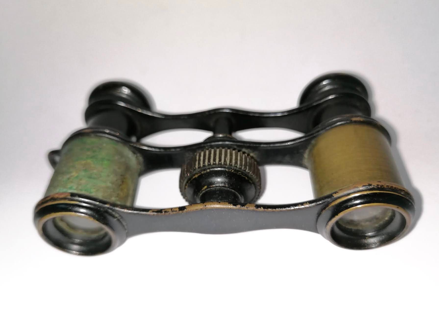 Vintage Opera Metal Binoculars Old Green and Black Metal - Etsy