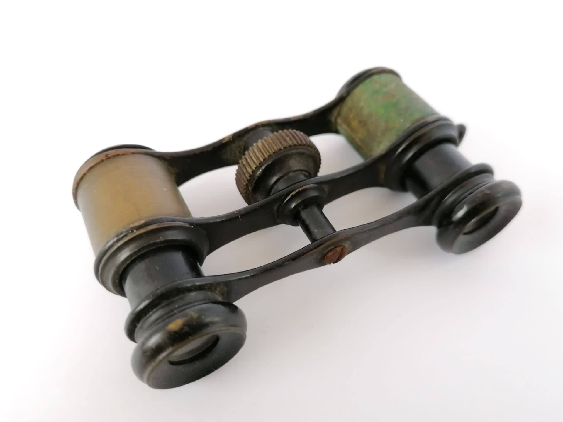 Vintage Opera Metal Binoculars Old Green and Black Metal - Etsy