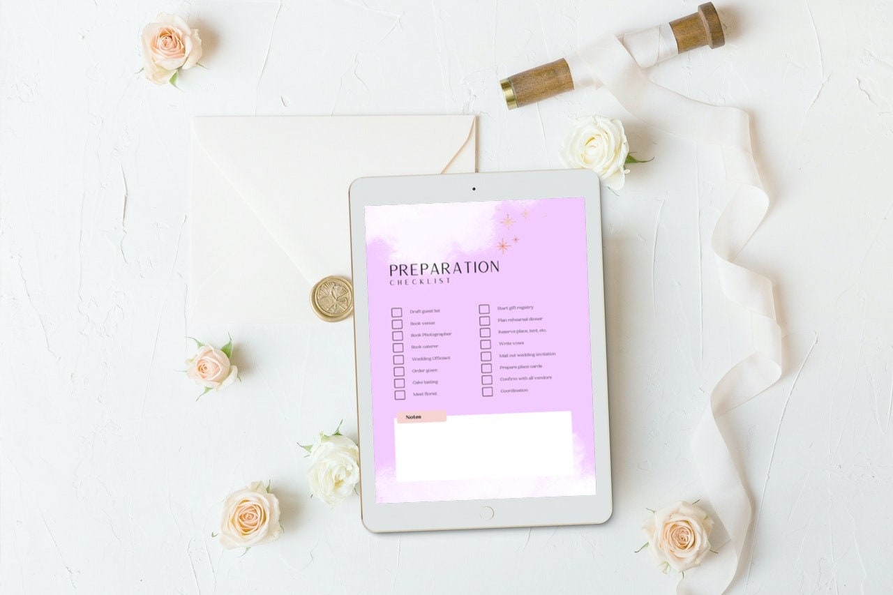 Printable Wedding Preparation Checklist, Wedding Day Budget Planner - Etsy