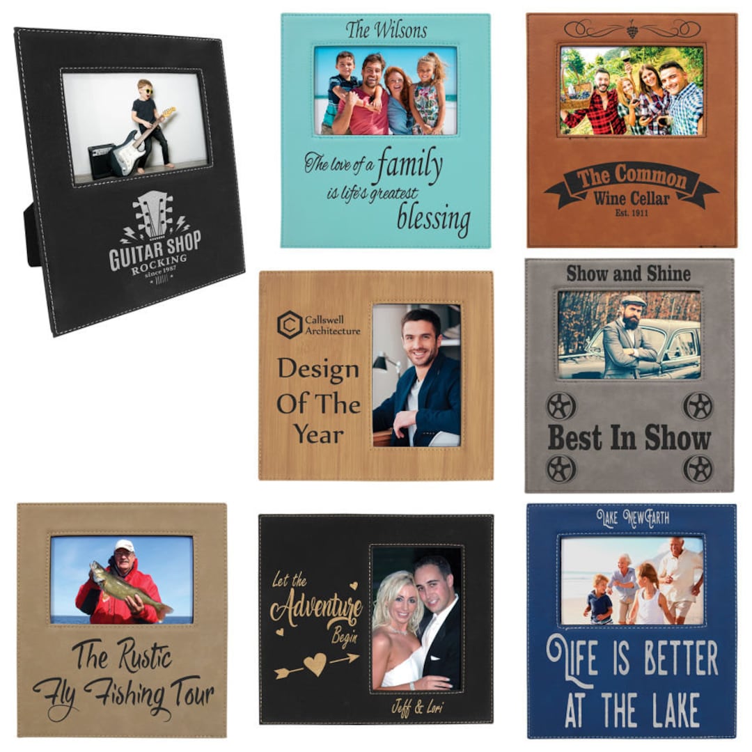 Engraved Leatherette Photo Frames (multiple Colors Available) - Etsy