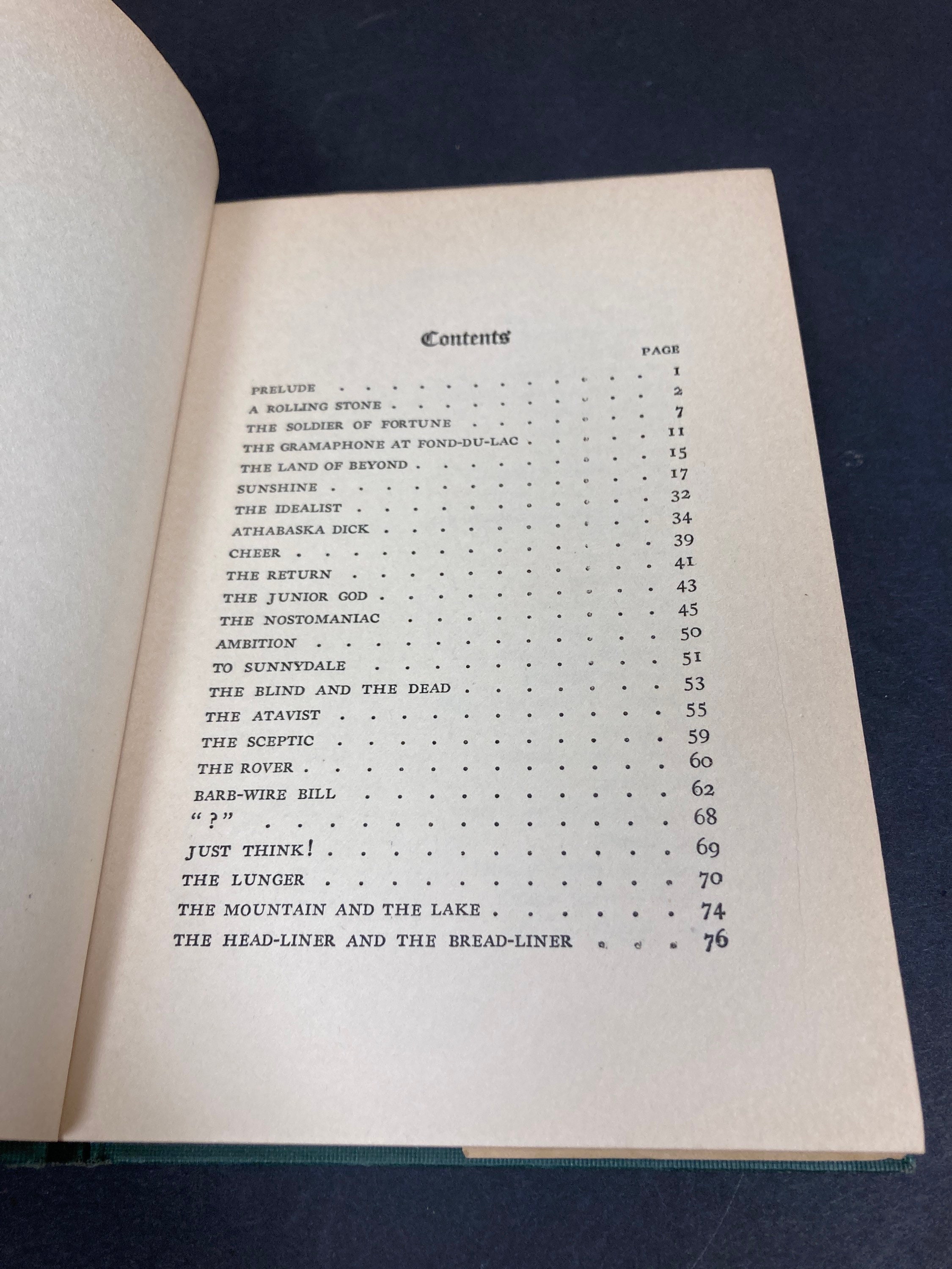 Rhymes of a Rolling Stone, Robert Service, 1912 Edition Vintage Poetry ...