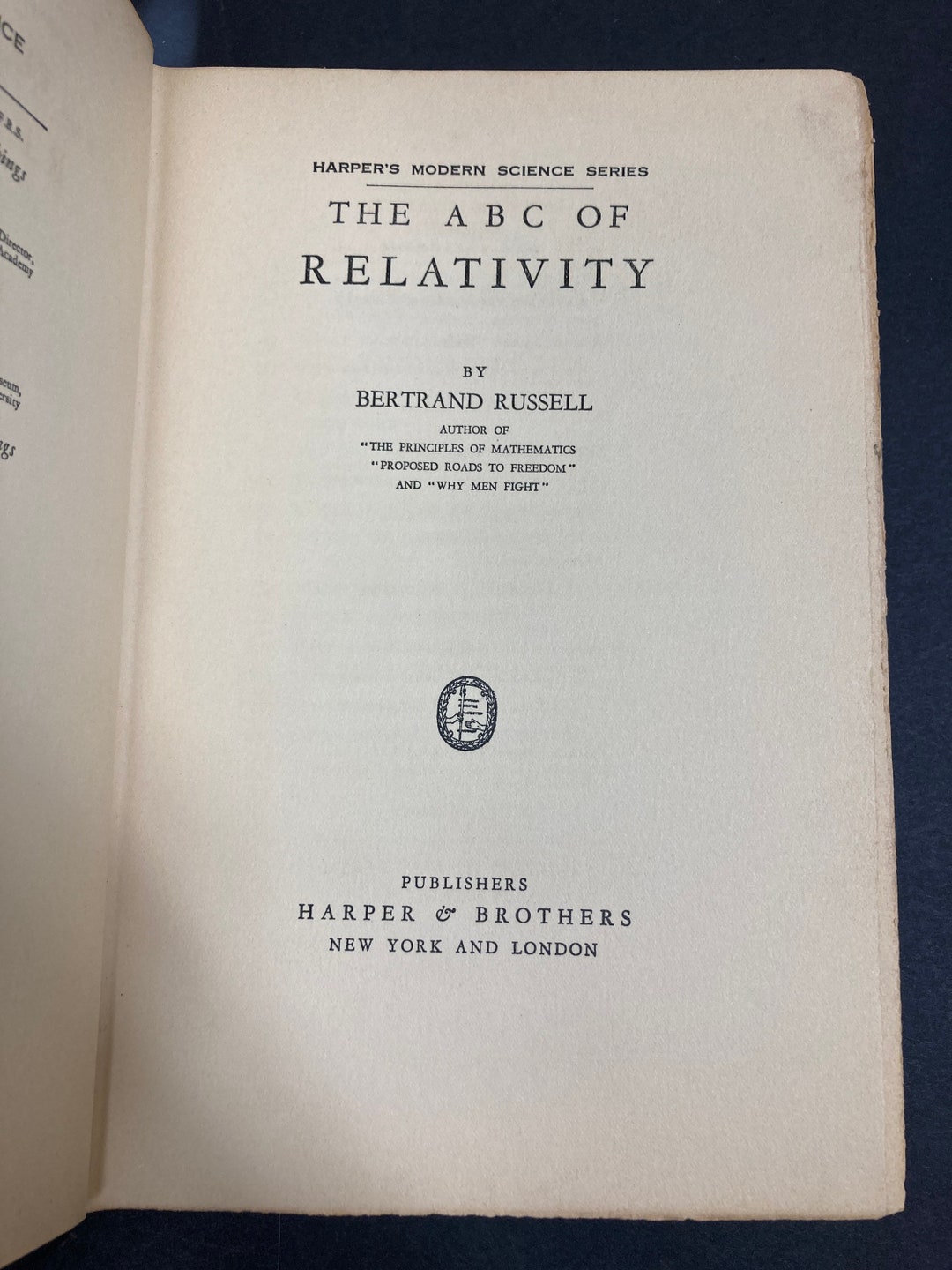 The ABC of Relativity, Bertrand Russell, 1925 First Edition - Etsy