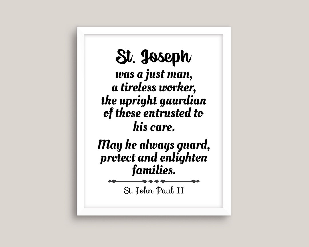 St. Joseph Quote Print: Catholic Art (digital Download) - Etsy