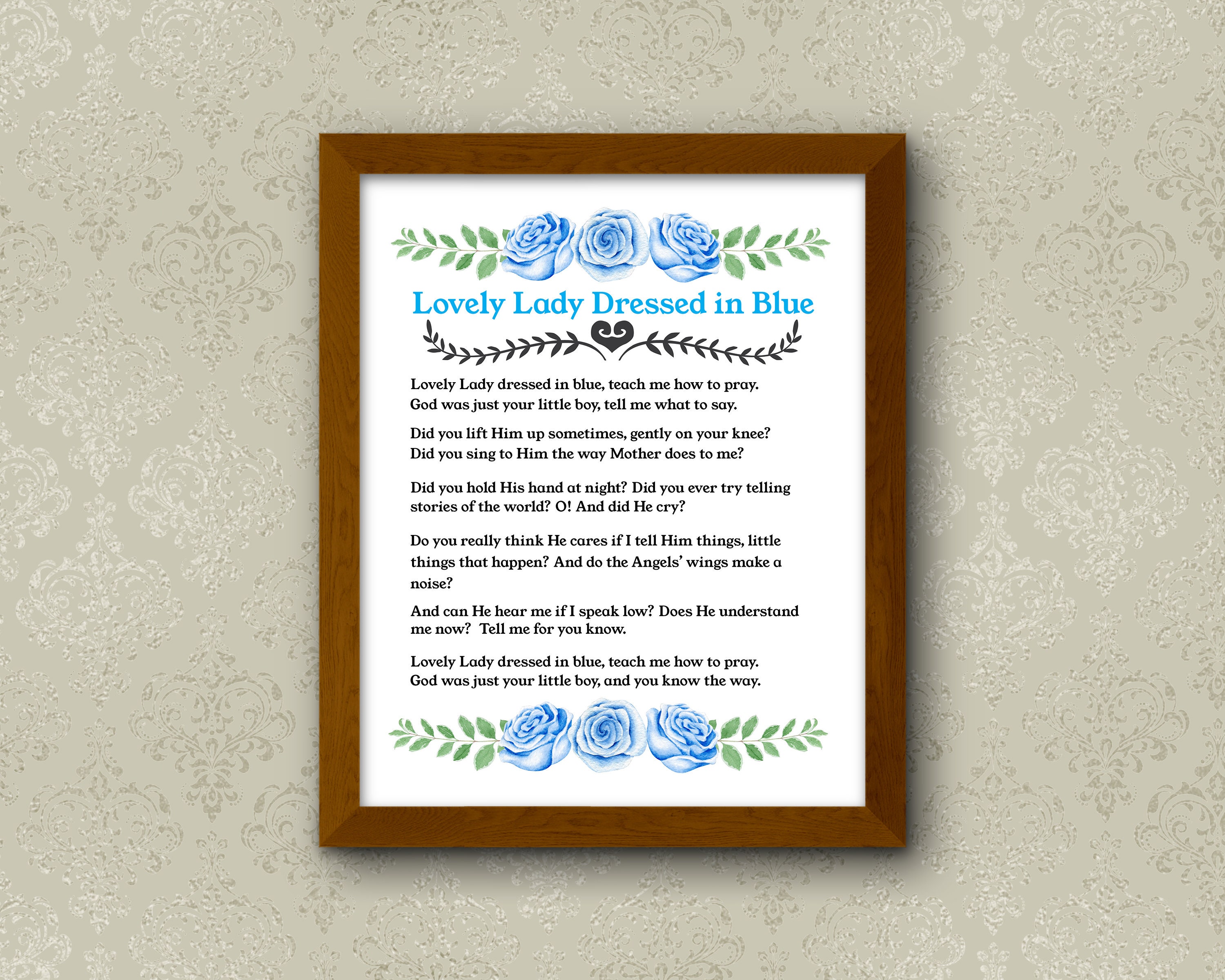 Printable Form For Lovely Lady Dressed In Blue Poem - Printable Forms ...