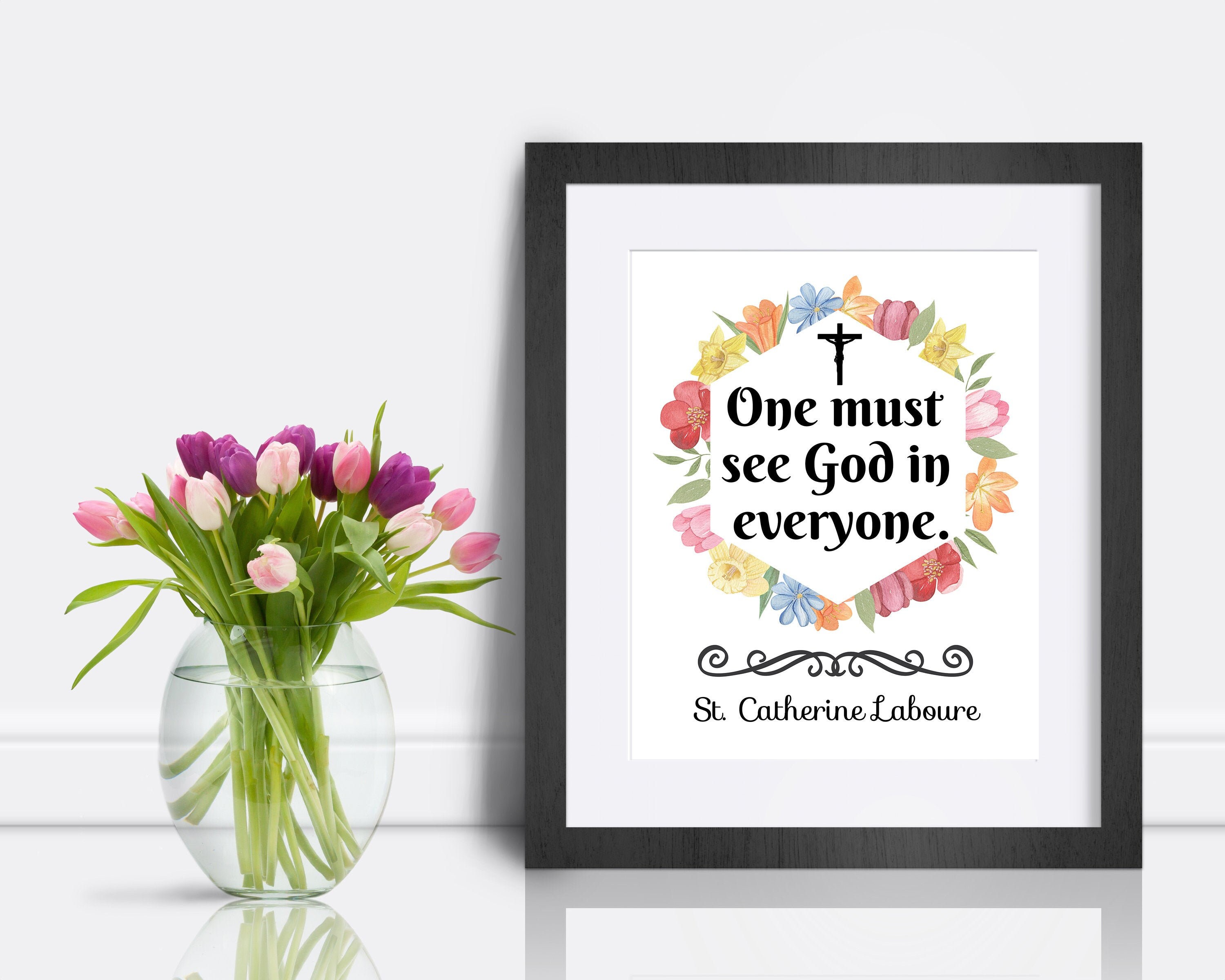 St. Catherine Laboure Quote Print, One Must See God in Everyone - Etsy ...