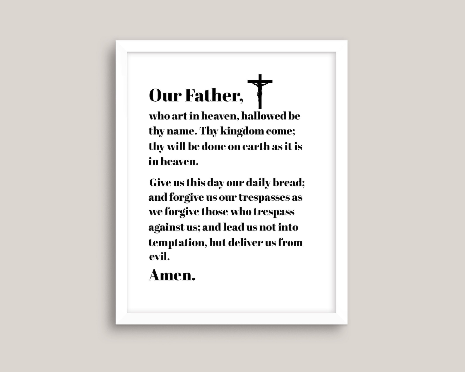 Lord's Prayer Print, Our Father Prayer Printable, Bible Wall Art - Etsy