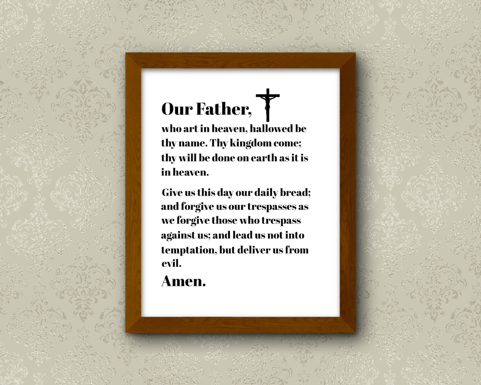 Lord's Prayer Print, Our Father Prayer Printable, Bible Wall Art - Etsy