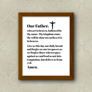 Lord's Prayer Print, Our Father Prayer Printable, Bible Wall Art - Etsy
