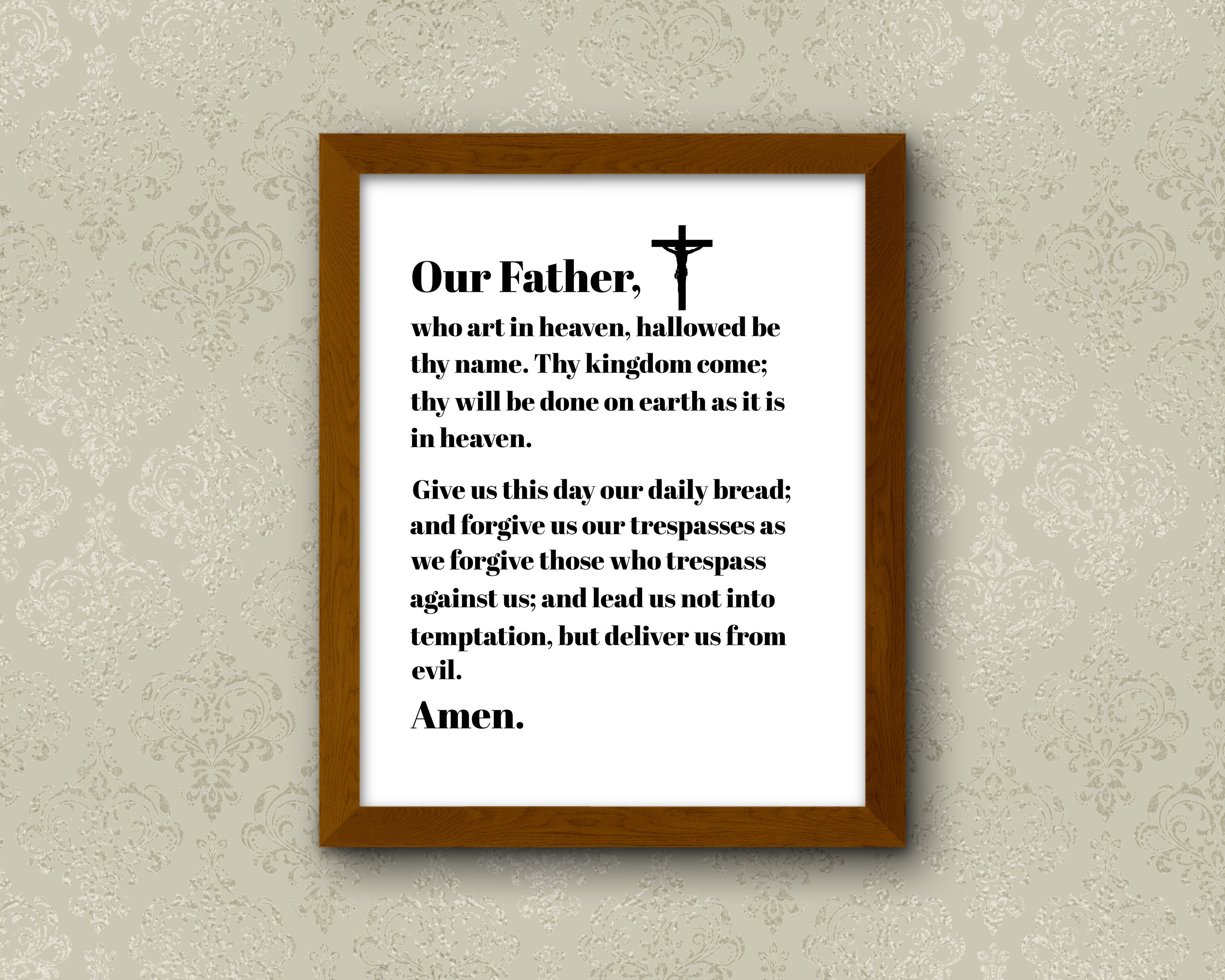 Lord's Prayer Print, Our Father Prayer Printable, Bible Wall Art - Etsy