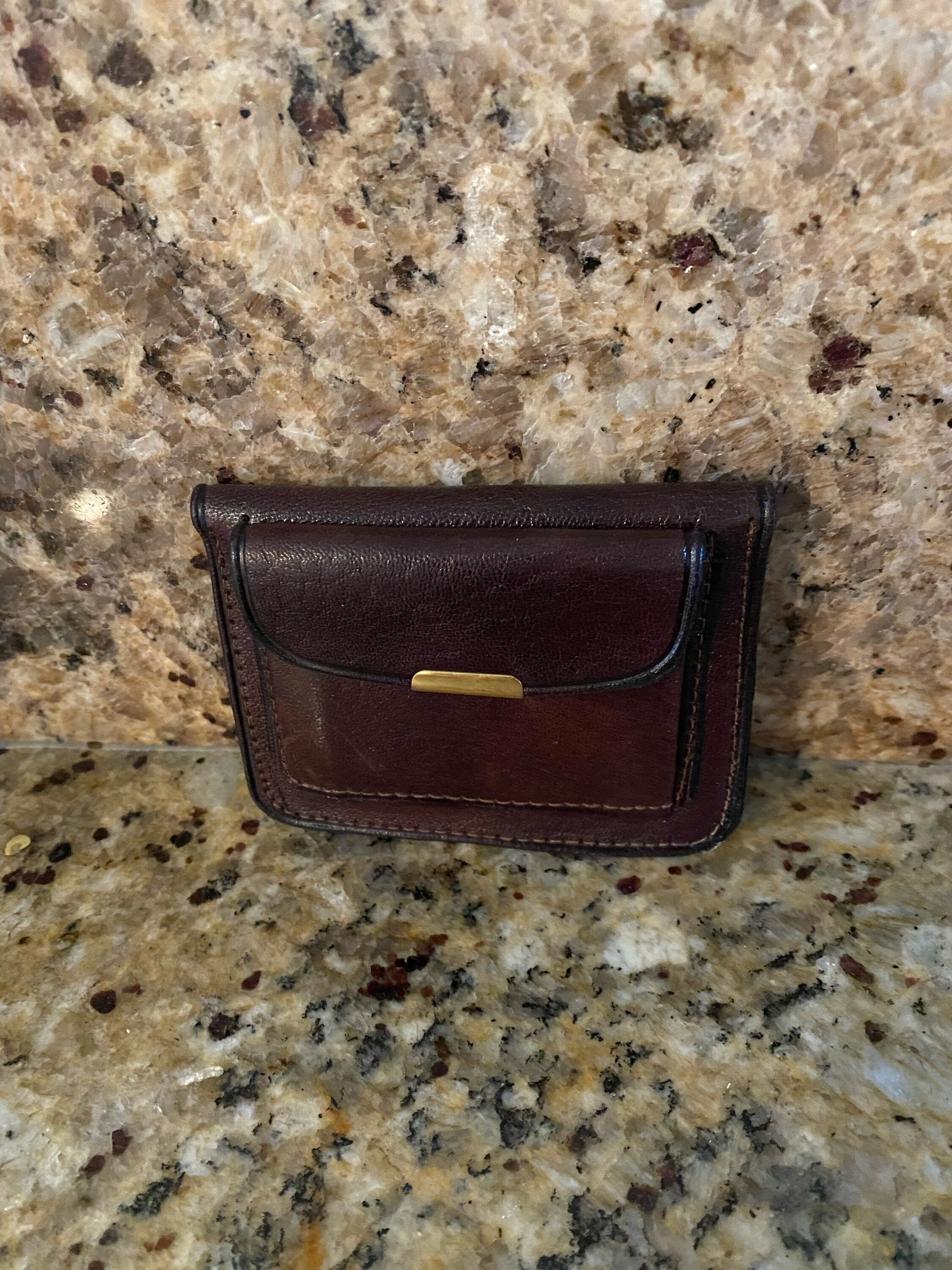 Maroon Burgundy Leather Coin Purse Tiny Pouch Wallet Credit Card Wallet ...