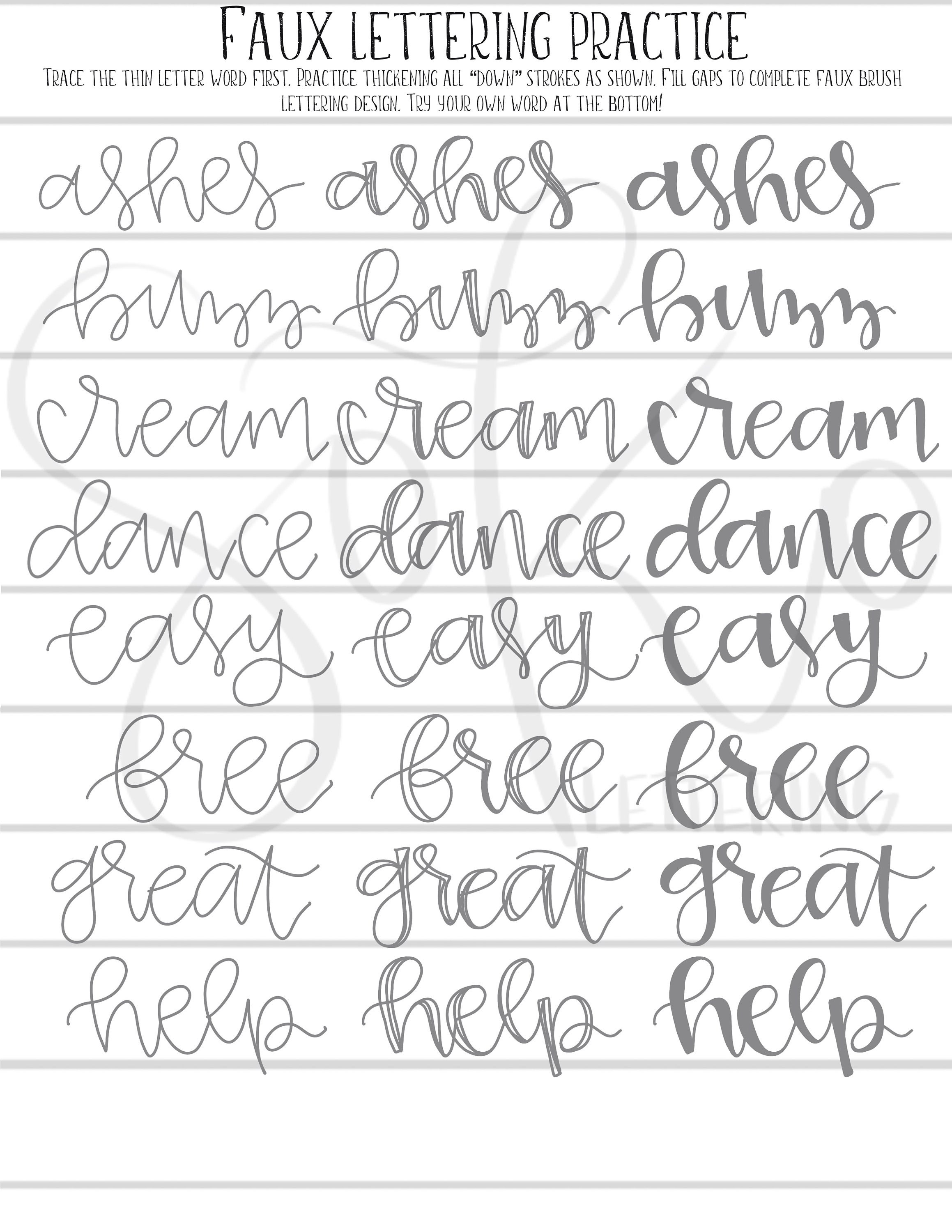 Mini Lettering Workbook - 5 Pages - Etsy