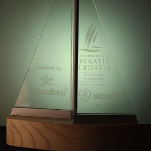 Premium Sailing Trophy | Sailing Award | Engraved Glass Trophy | Yacht ...