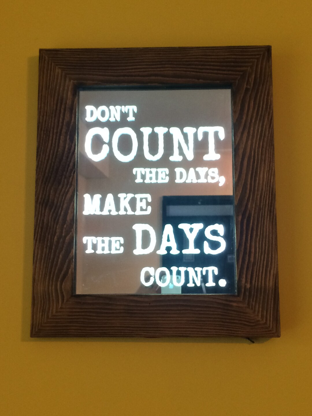 Illuminated Mirror | Inspirational Quotes | Real Wood Frame - Etsy