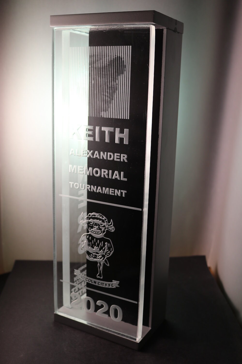 Heavy Etched Glass Trophy Custom Memorial Trophy Premium Optiwhite ...
