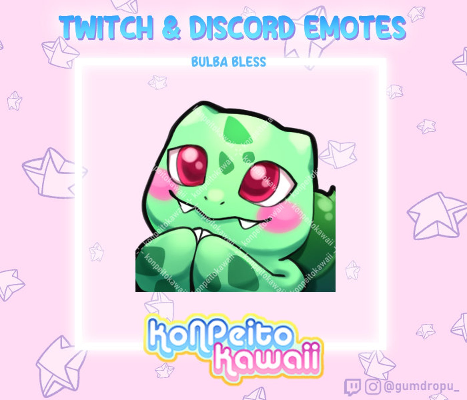 Bulbasaur Bless Pokemon Emote Compatible With Twitch and Discord - Etsy