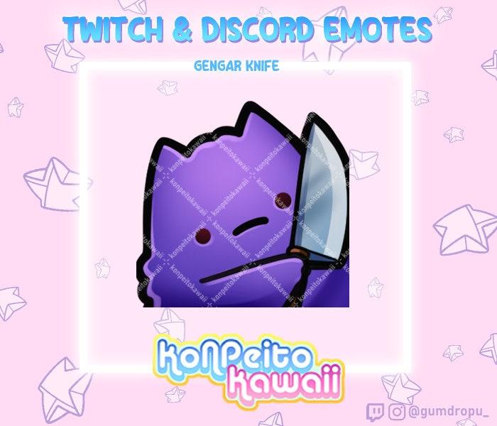 Gengar Knife Emote Pokemon Emote Compatible With Twitch - Etsy