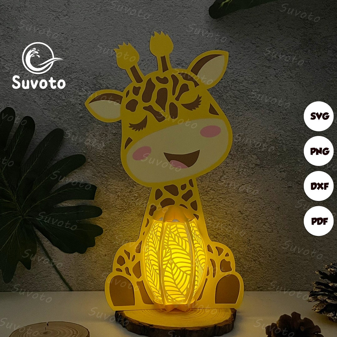 Lantern Giraffe Files, Paper Cut Light Box Template Files, 3D Papercut ...