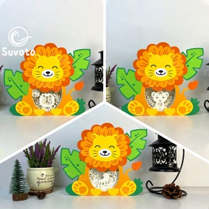 Pack 3 Lion Box Files, Paper Cut Light Box Template Files, 3D Papercut ...